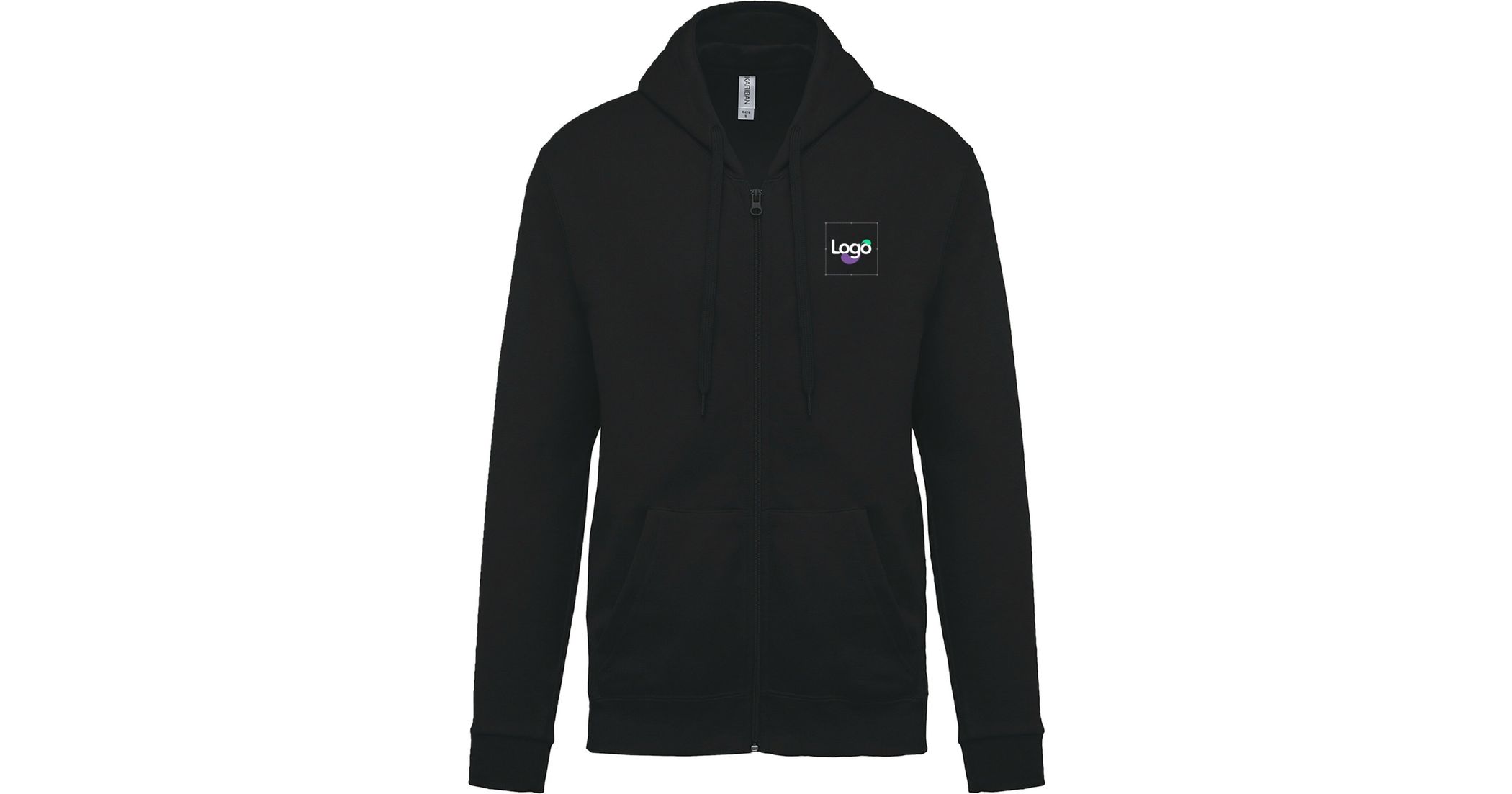 Zipped hoodie KARIBAN k479 customizable - Black