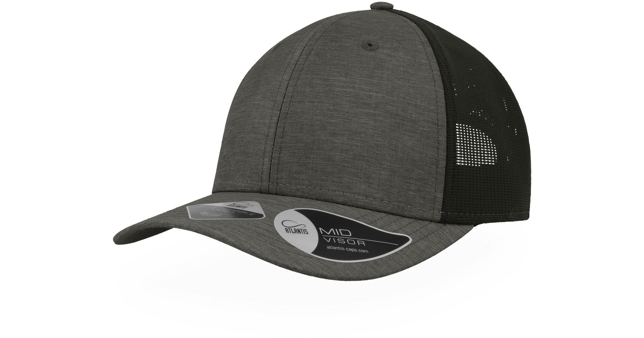 Whippy Cap stretch ATLANTIS panel custom whip - Dark grey melange