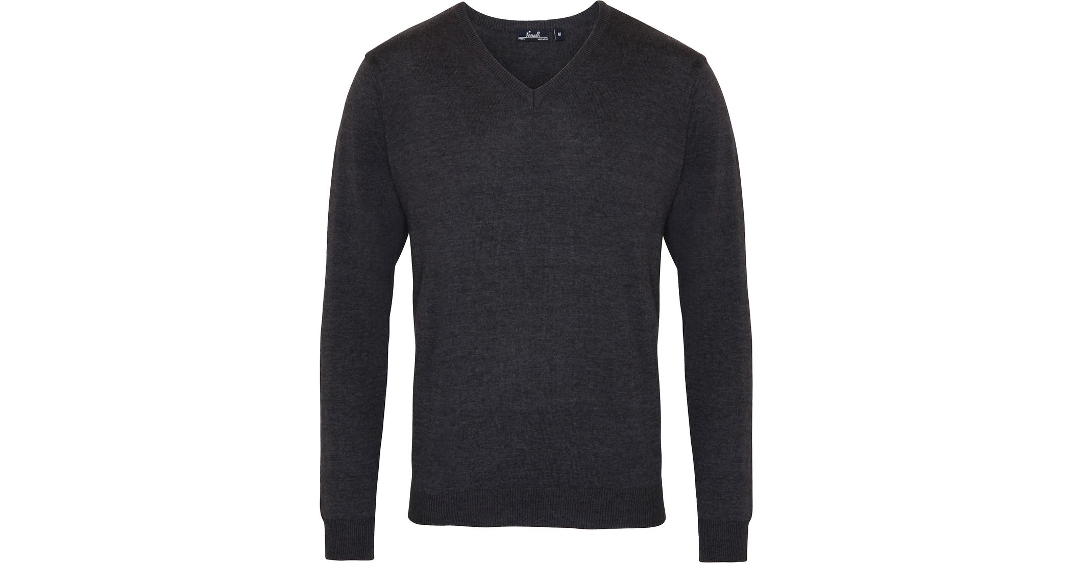 Pull col v pour homme PREMIER pr694 - Charcoal