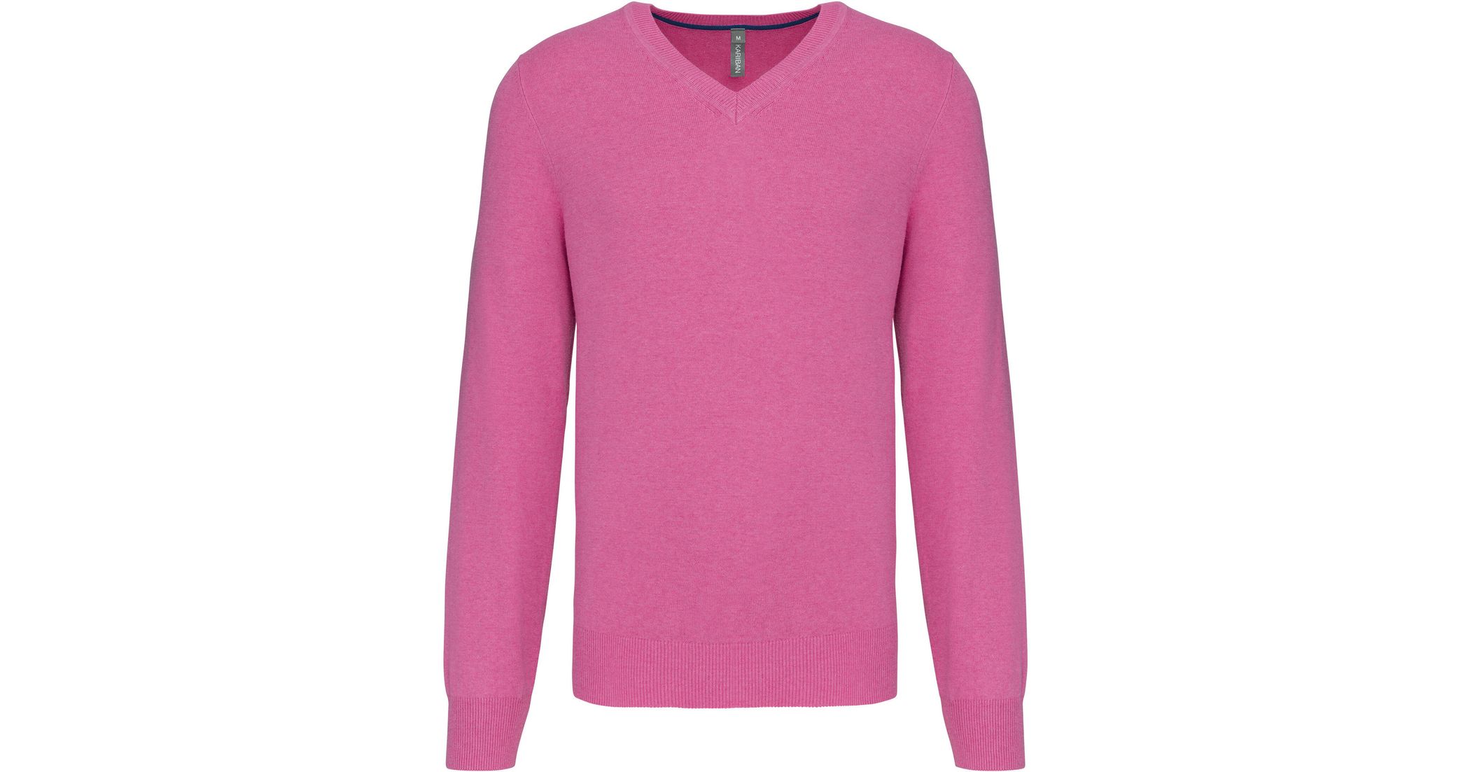 Pullover premium col v KARIBAN k982 - Candy pink heather