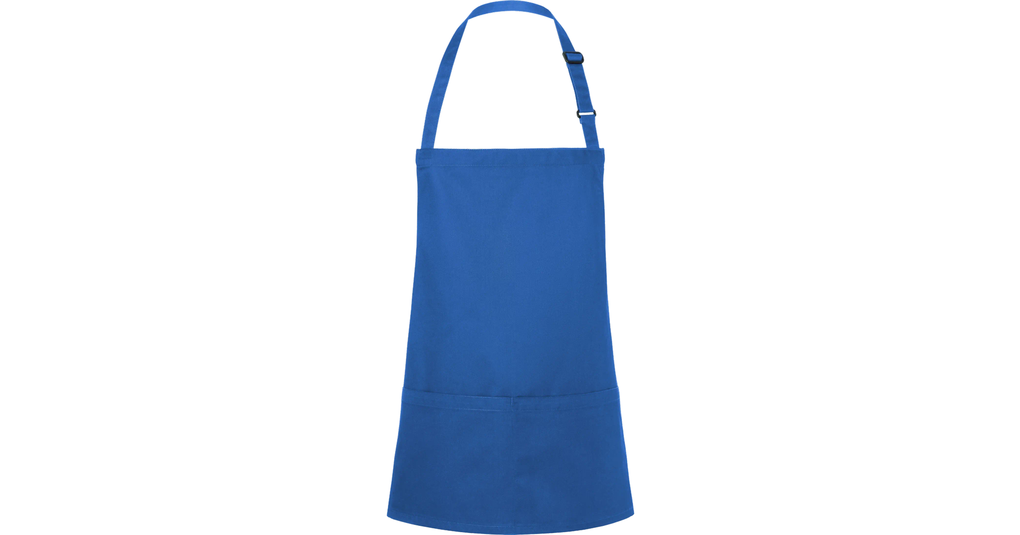 Short bib apron basic with buckle and pocket - Blue